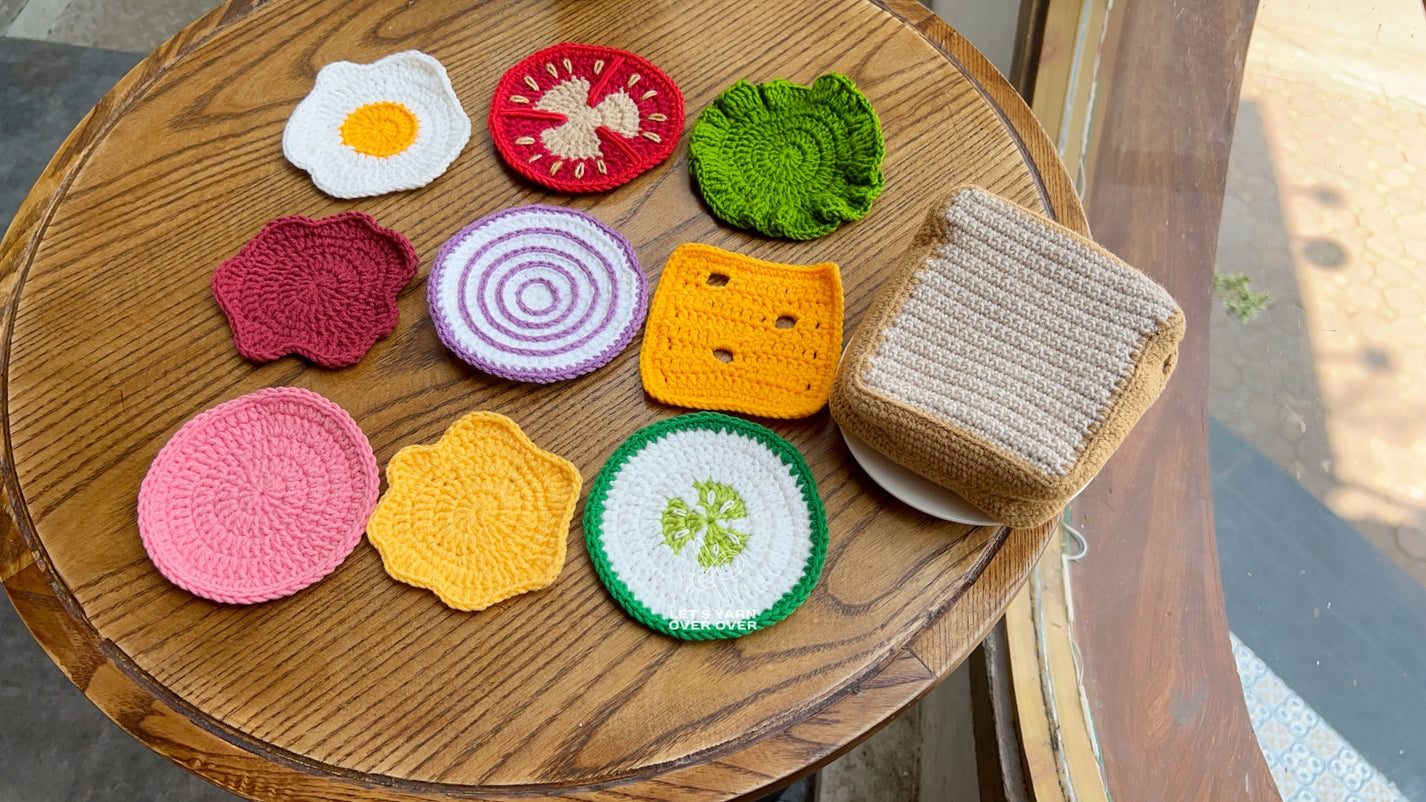 Sandwich Coaster Set – Let's Yarn Over Over